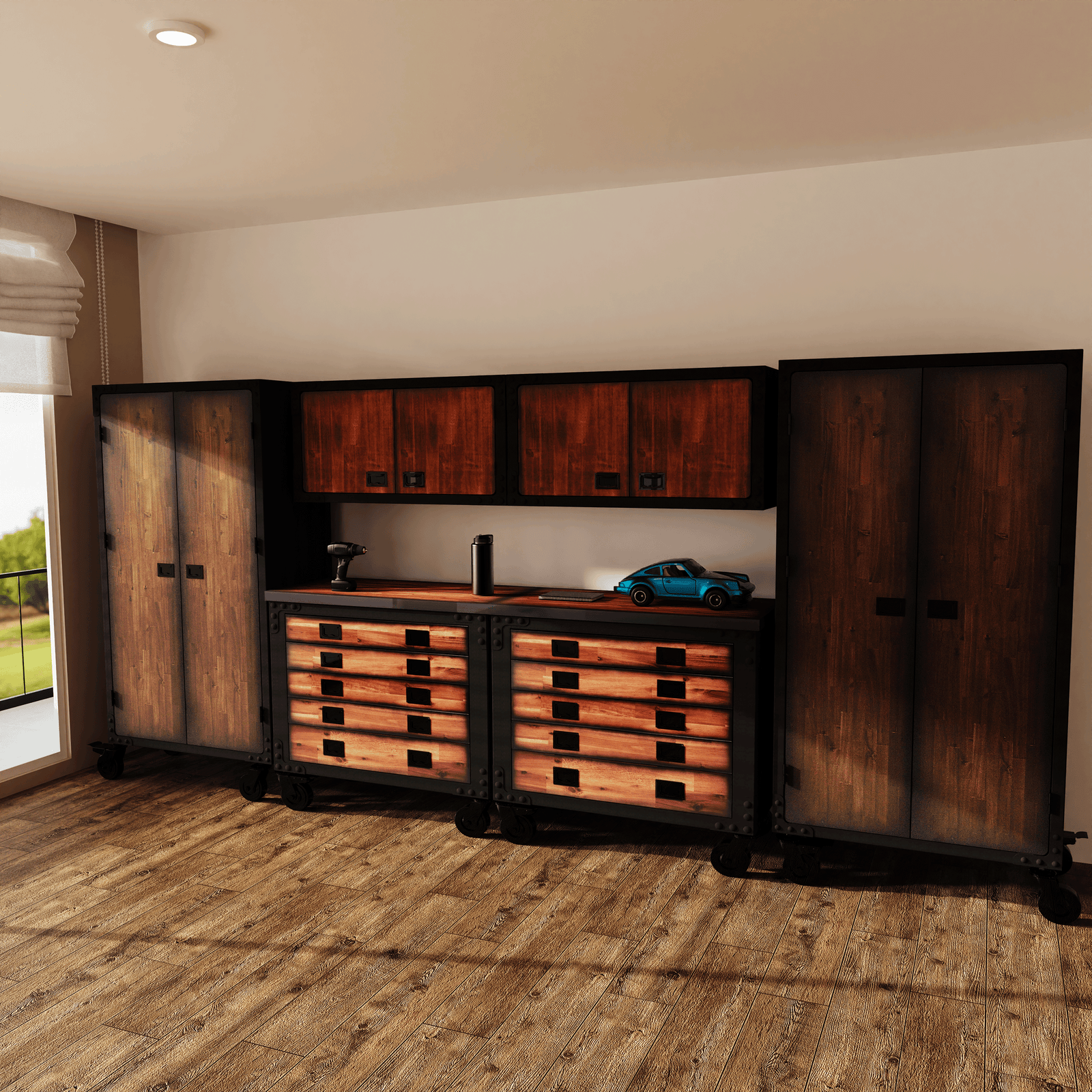 Duramax 6-Piece Garage Storage Combo Set with Tool Chests, Wall Cabine ...