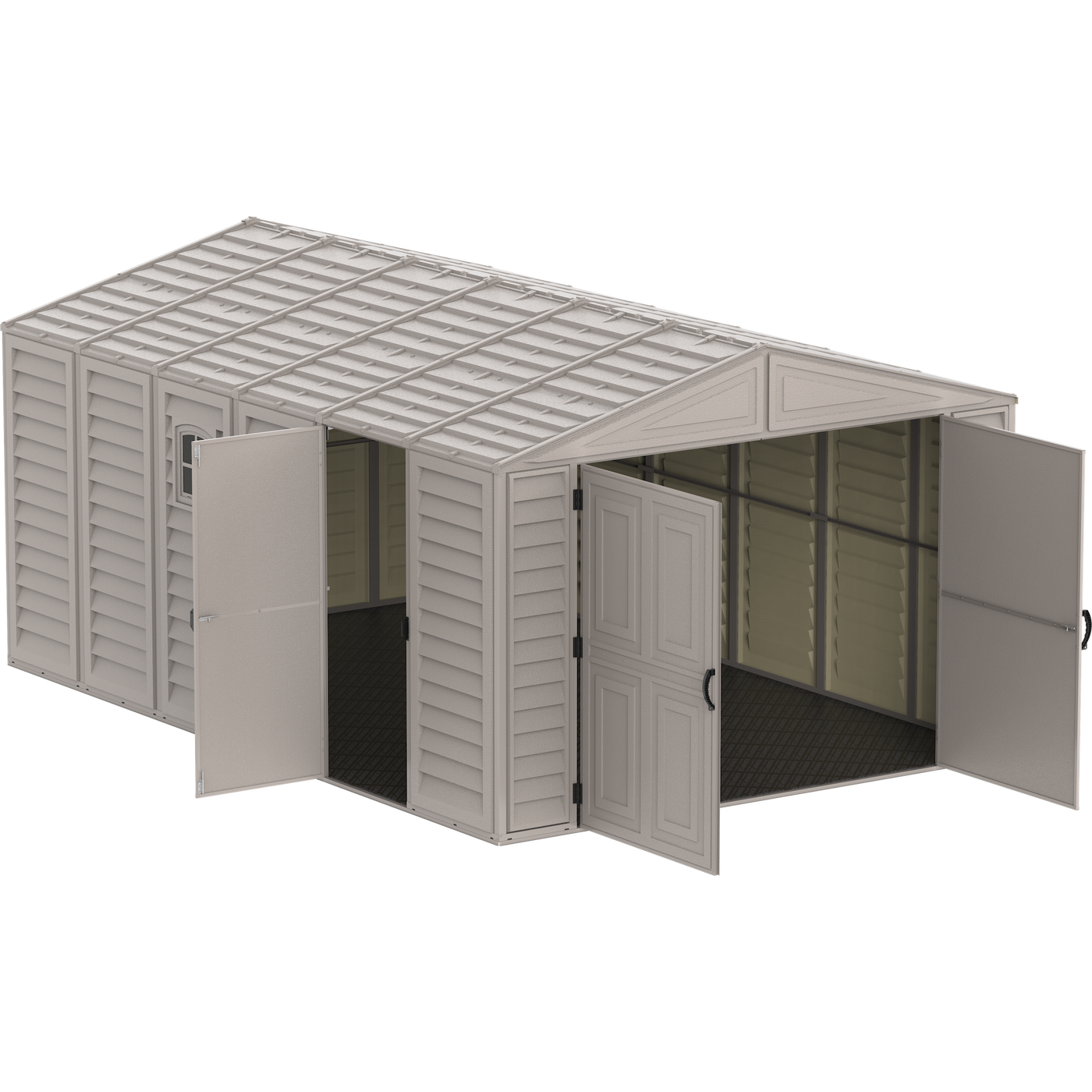 Duramax 10.5ft x 15.5ft Vinyl Garage with Foundation Kit and Windows 1