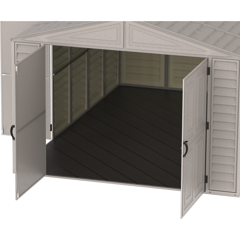 Duramax 10.5ft x 15.5ft Vinyl Garage with Foundation Kit and Windows 1