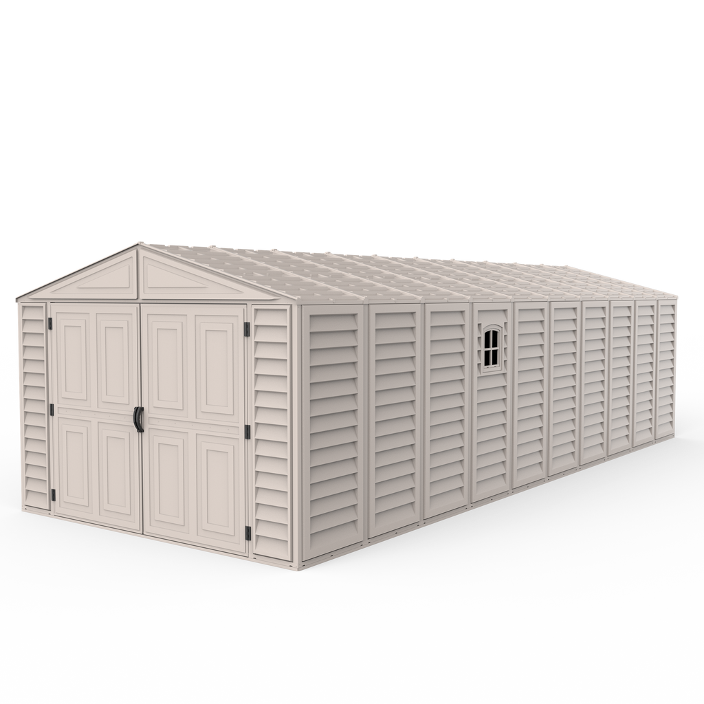 DuraMax 10.5ft x 26.5ft Vinyl Garage with Foundation Kit and Windows ...