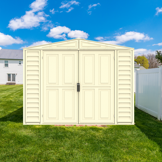 Duramax 8ft x 8ft Duramate Vinyl Shed with Foundation Kit 00384 – Durasheds