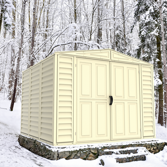 Duramax 8ft x 8ft Duramate Vinyl Shed with Foundation Kit 00384 – Durasheds