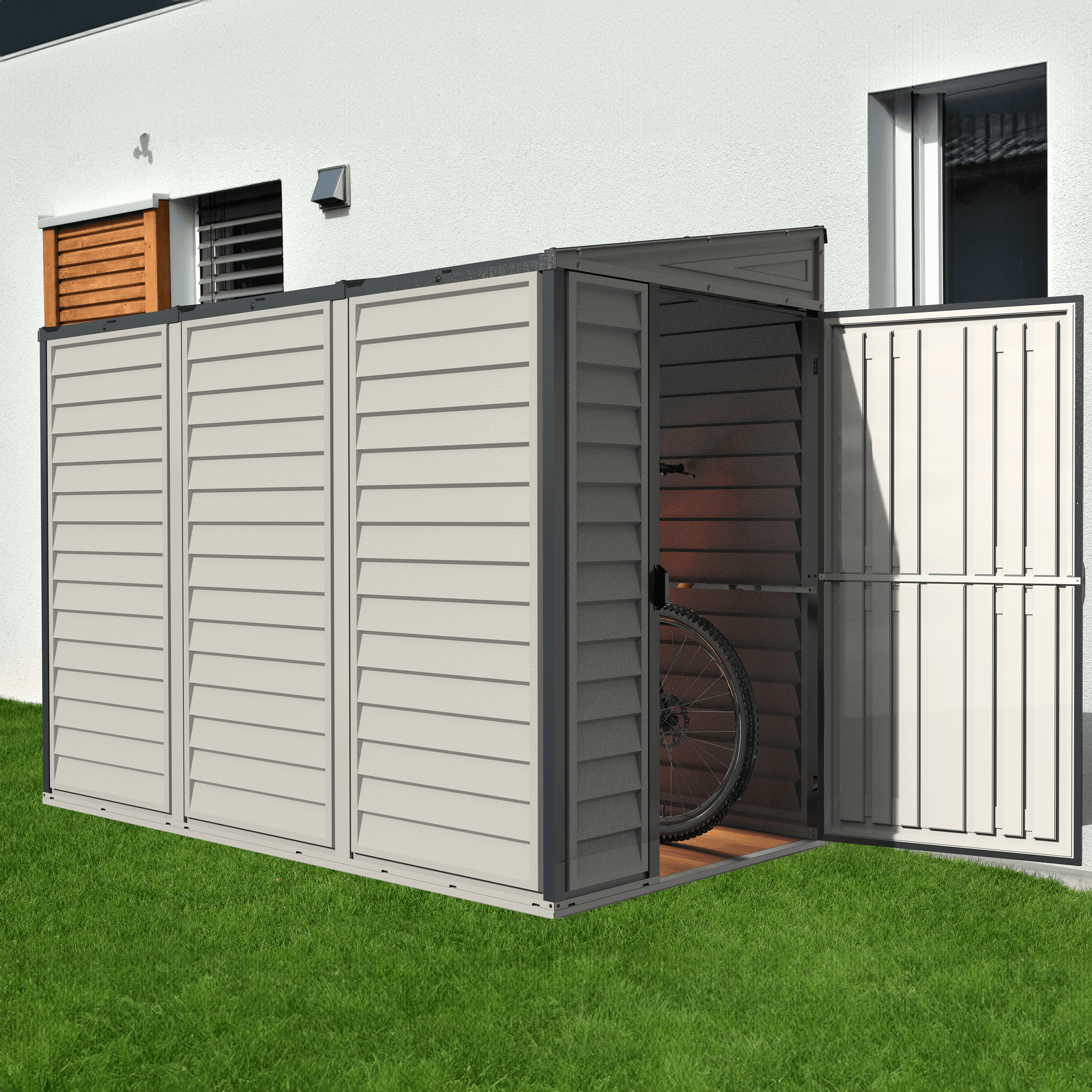 DuraMax 4x8 SideMate Plus Plastic Vinyl Resin Outdoor Shed 36625