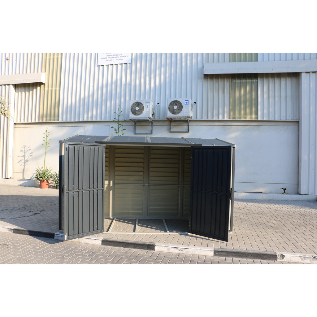 DuraMax SideMate Plus Pro 10' x 4' Outdoor Storage Shed with Double Do ...