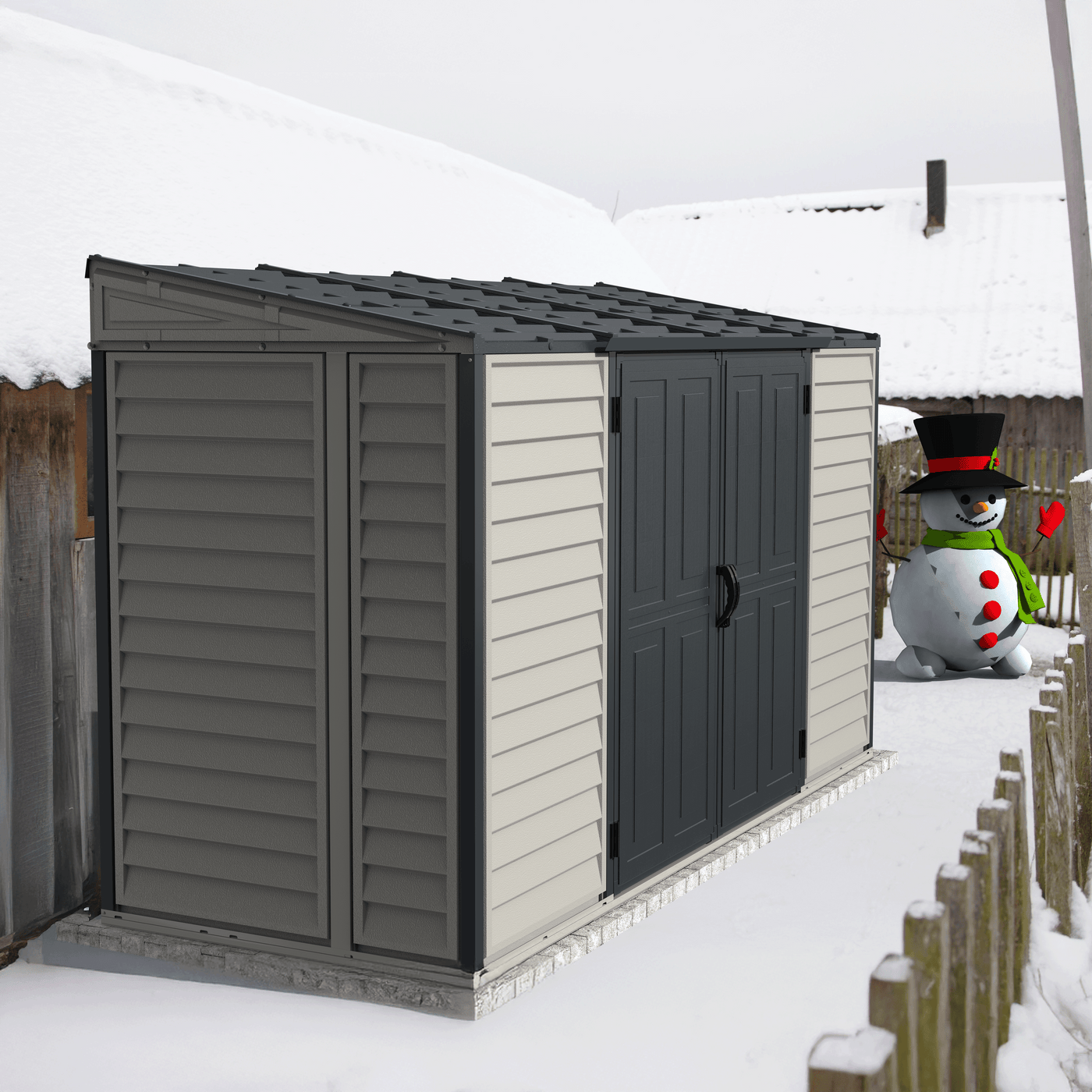 DuraMax SideMate Plus Pro 10' x 4' Outdoor Storage Shed with Double Do ...