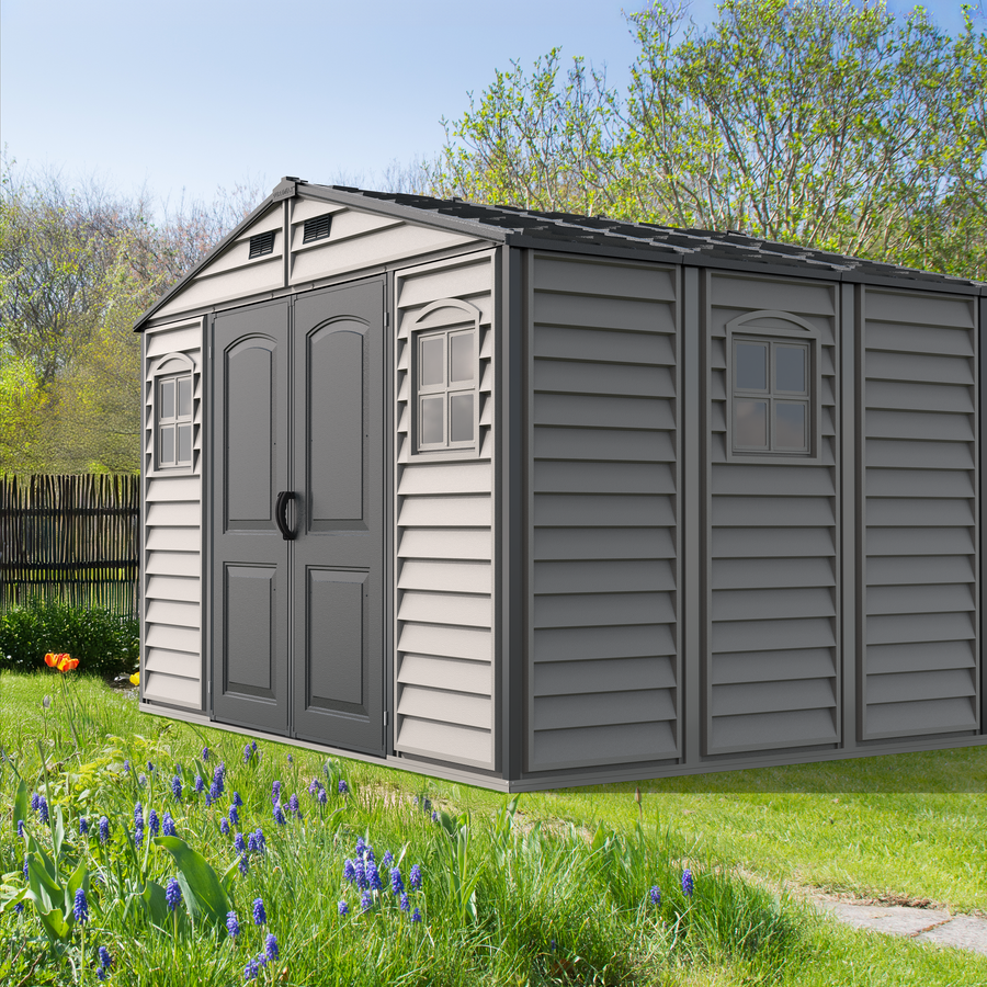 DuraMax Woodside Plus 10.5x8 Plastic Vinyl Resin Outdoor Shed 30227