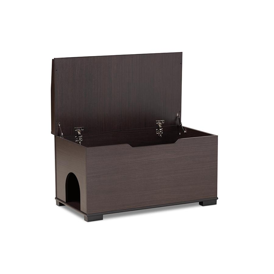Dark Brown Finished Wood Cat Litter Box Cover House – Durasheds
