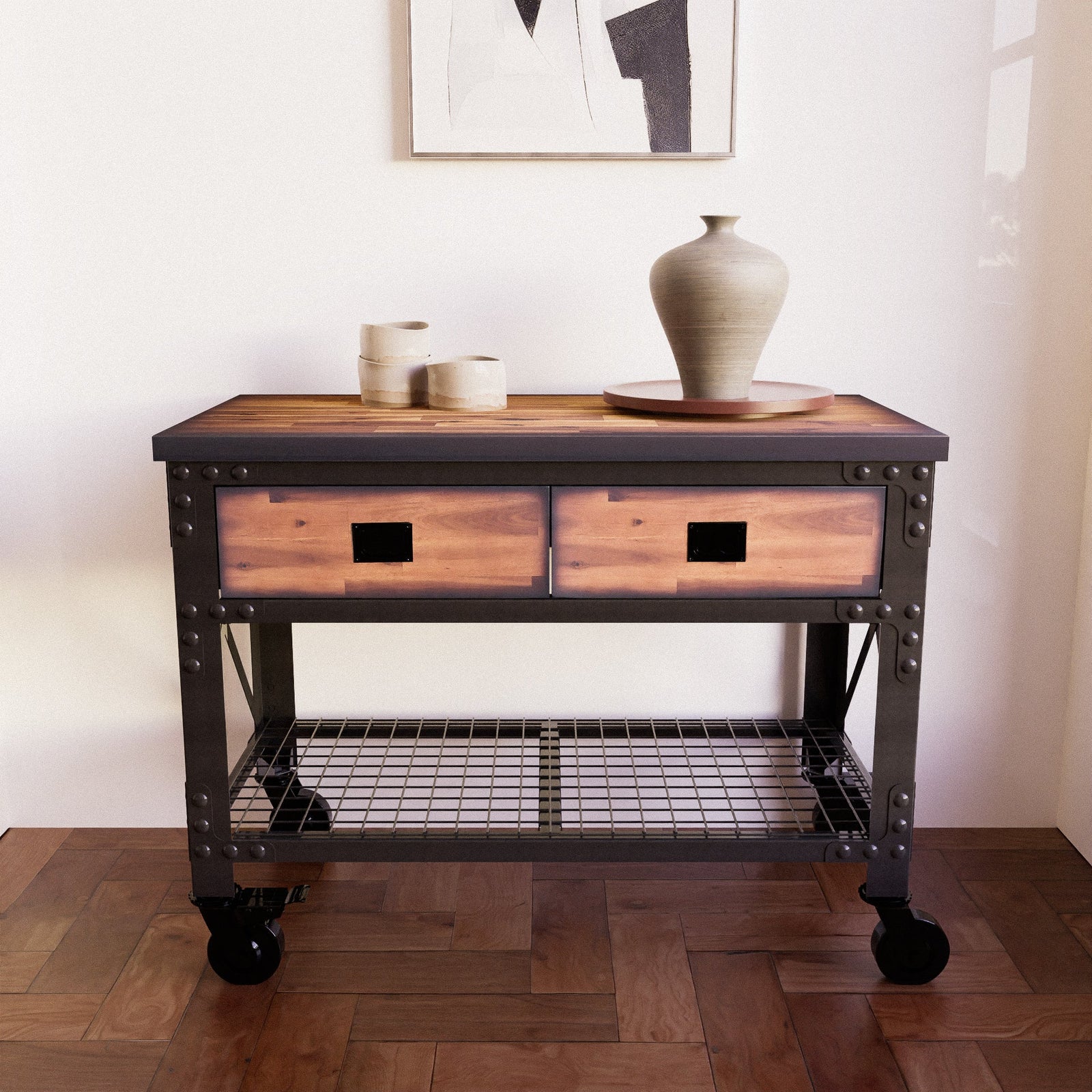 Duramax 2-Drawer Rolling Workbench 48 Inch x 24 Inch for Home, Garage ...