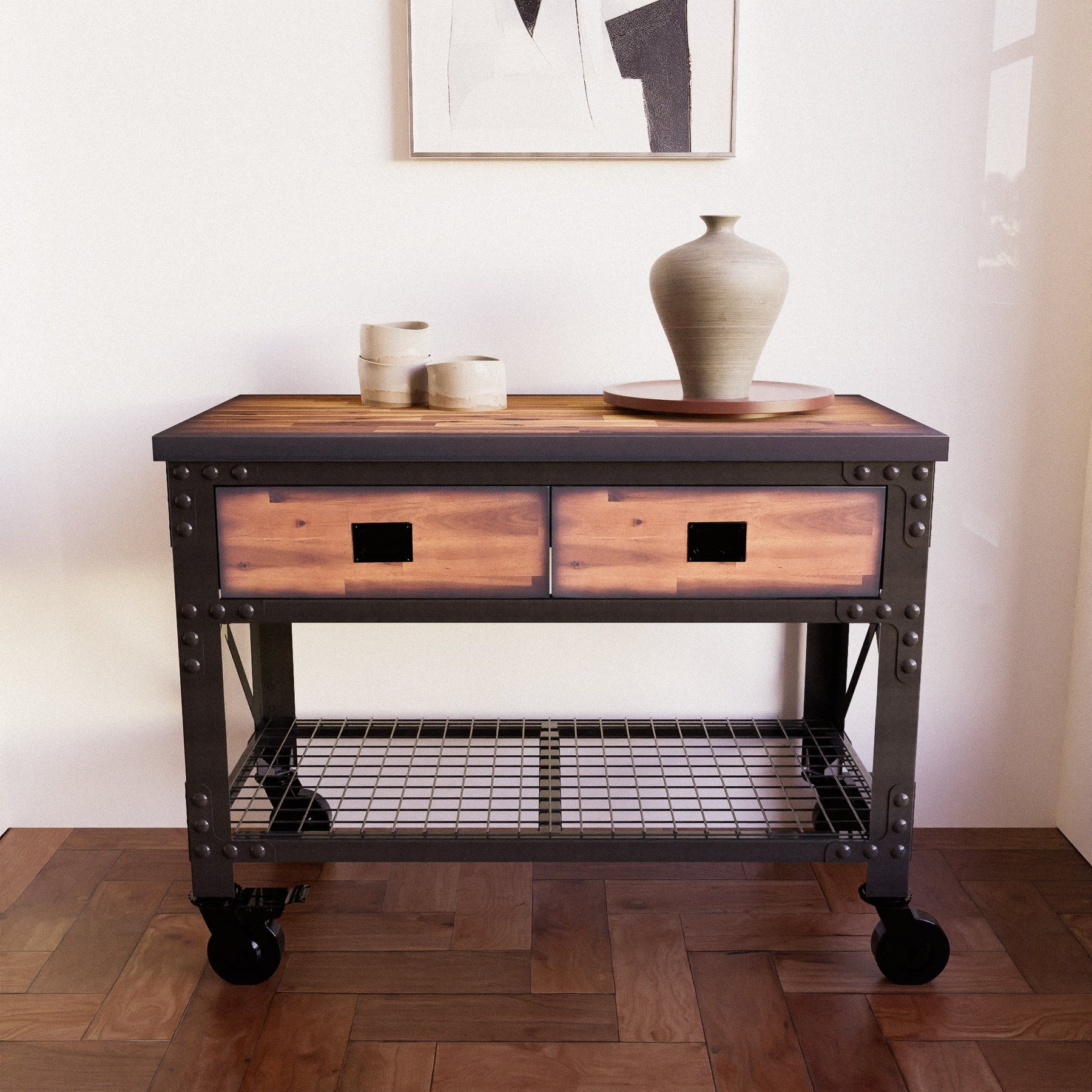 Duramax 2-Drawer Rolling Workbench 48 Inch x 24 Inch for Home, Garage ...