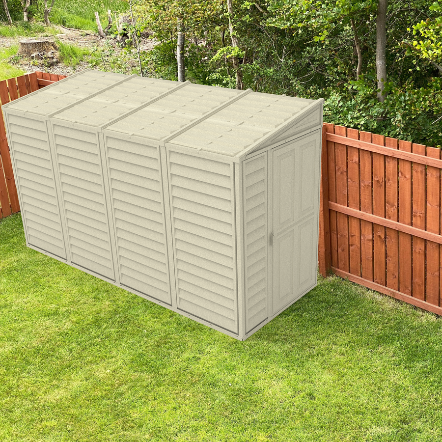 Duramax 4ft x 10ft Sidemate Vinyl Resin Outdoor Storage Shed With Foun ...