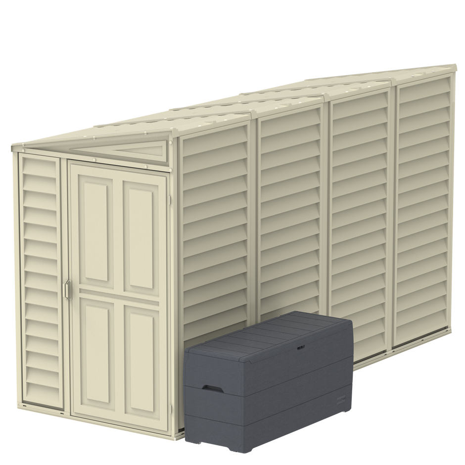 Duramax 4ft x 10ft Sidemate Vinyl Resin Outdoor Storage Shed With Foun ...