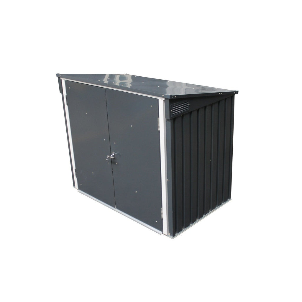 Duramax 5ft x 3ft Metal Garbage Can Storage Anthracite w/ white trim 7 ...