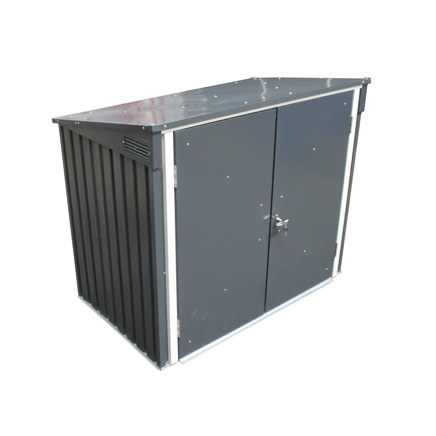 Duramax 5ft x 3ft Metal Garbage Can Storage Anthracite w/ white trim 7 ...