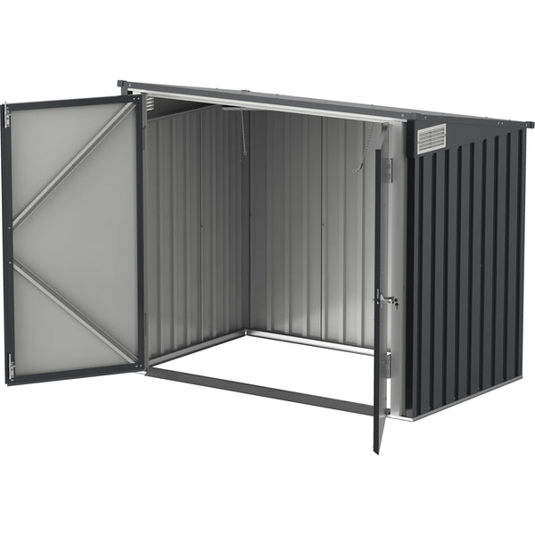 Duramax 5ft x 3ft Metal Garbage Can Storage Anthracite w/ white trim 7 ...