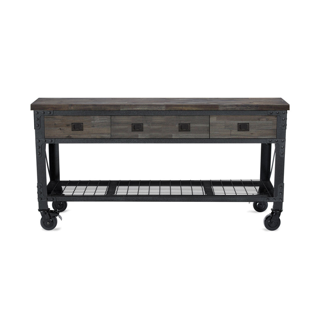 Duramax Rolling Industrial Workbench 72 In x 24 In. 3 Drawer with Wood ...