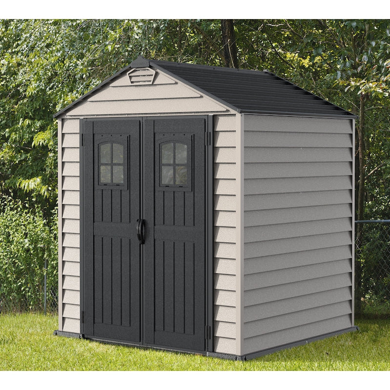 DuraMax 7ft x 7ft StoreMax Plus Vinyl Shed with Molded Floor – Durasheds