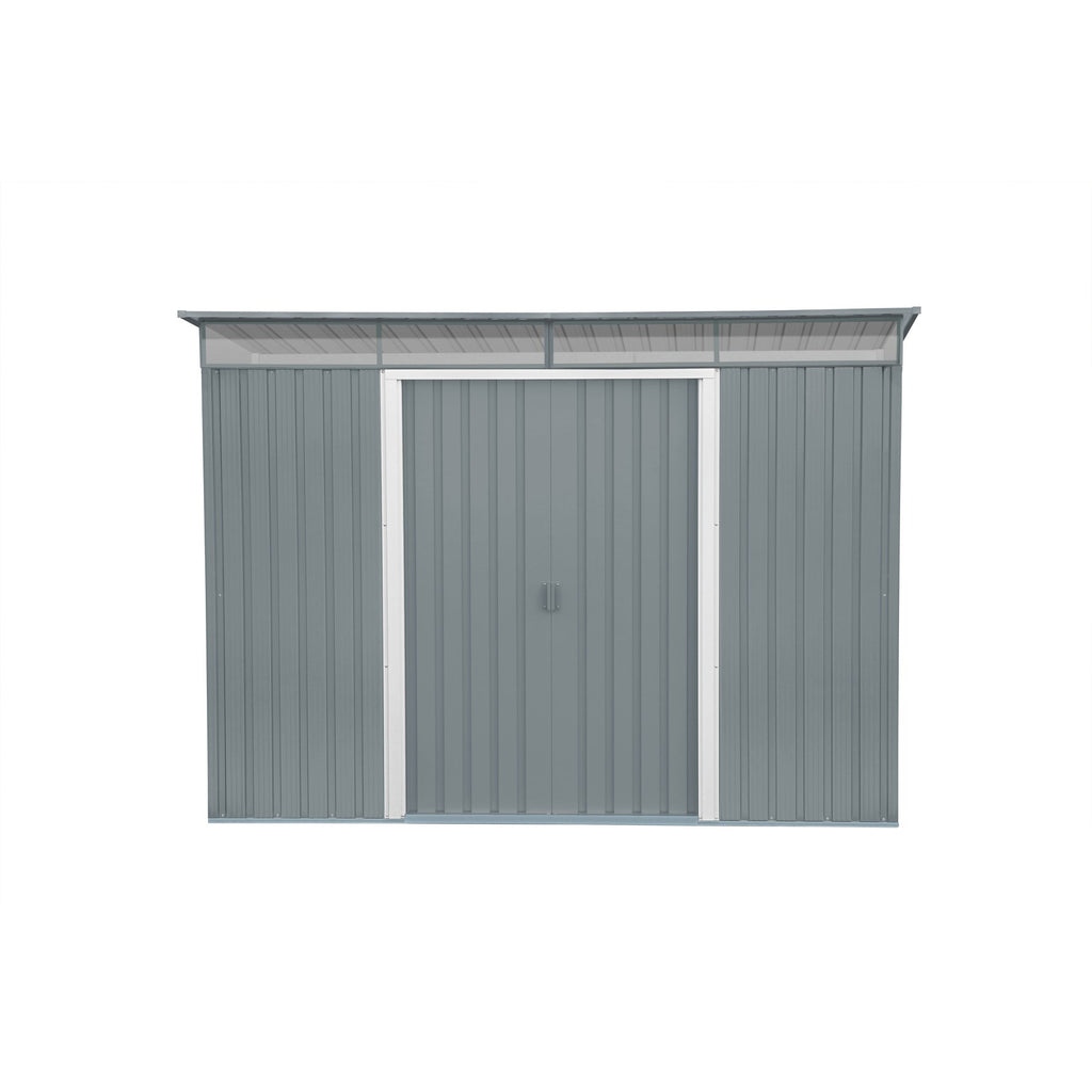 Duramax TOP Pent Roof Skylight 8 x 6 Metal Storage Shed - Light Gray 2 ...