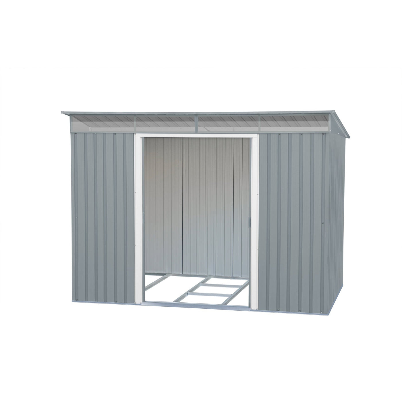 Duramax TOP Pent Roof Skylight 8 x 6 Metal Storage Shed - Light Gray ...