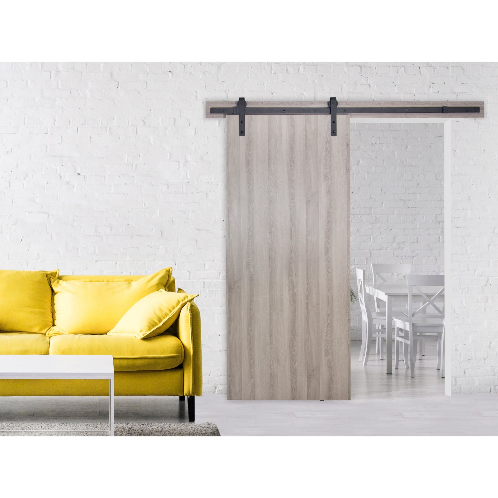 DuraMax Milo Flush Wooden Barn Door Door Color: Ash Gray – Durasheds