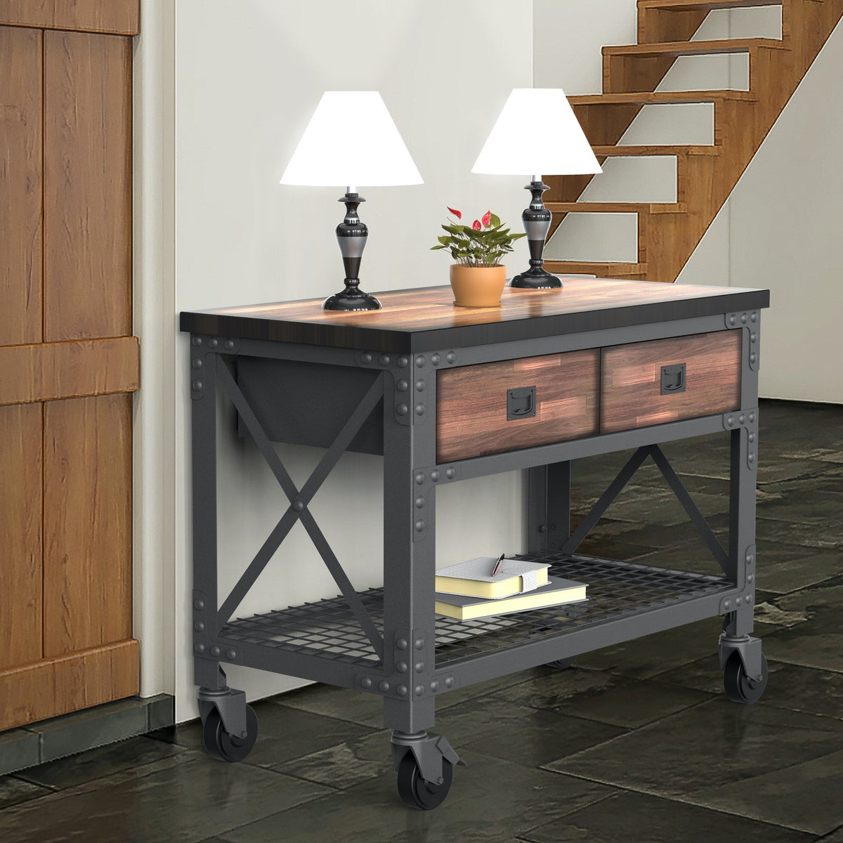 Duramax 2-Drawer Rolling Workbench 48 Inch x 24 Inch for Home, Garage ...