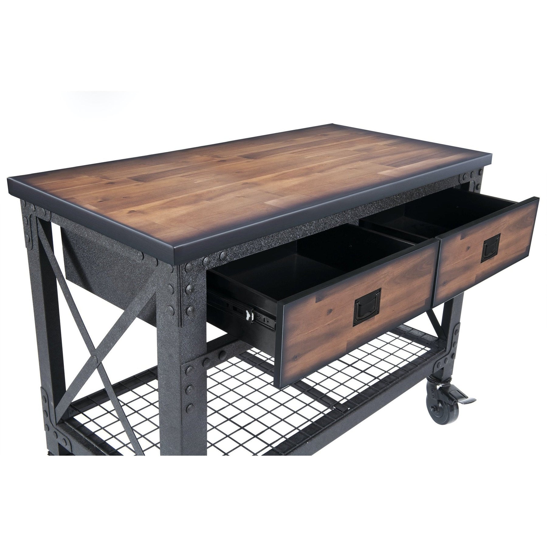 Duramax 2-Drawer Rolling Workbench 48 Inch x 24 Inch for Home, Garage ...